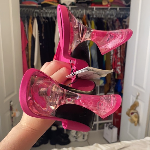 Zara | Shoes | Zara Pink Clear Heels | Poshmark